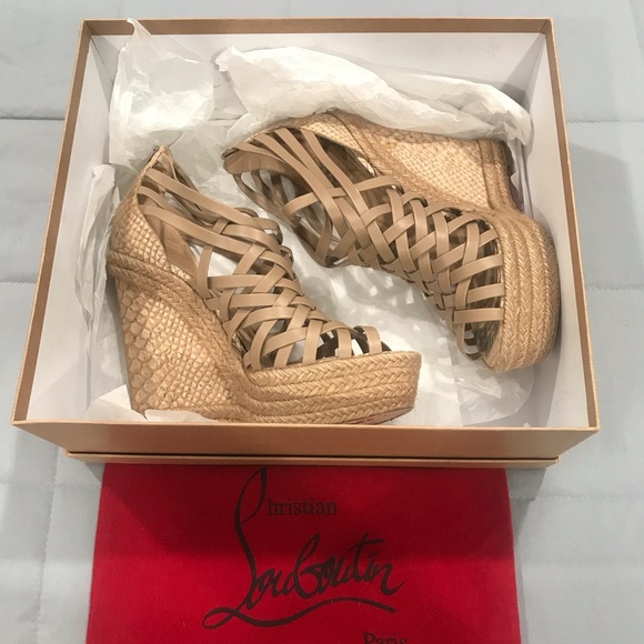 Christian Louboutin | Shoes | Beautiful Authentic Cls Caged Wedges Size ...